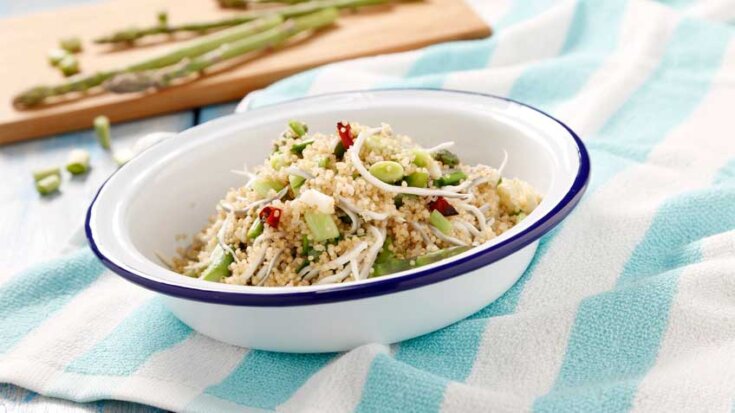 Salteado de quinoa integral con gulas | Receta saludable