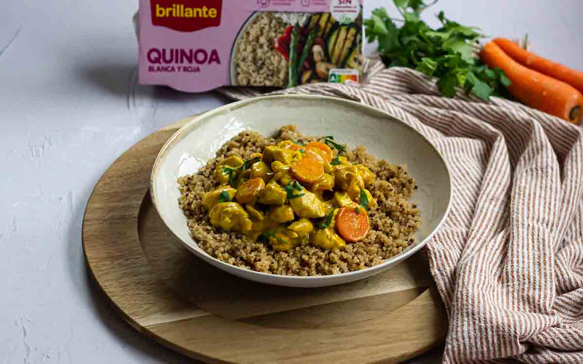Receta de quinoa con pollo al curry | Salud y sabor en tu plato - Brillante
